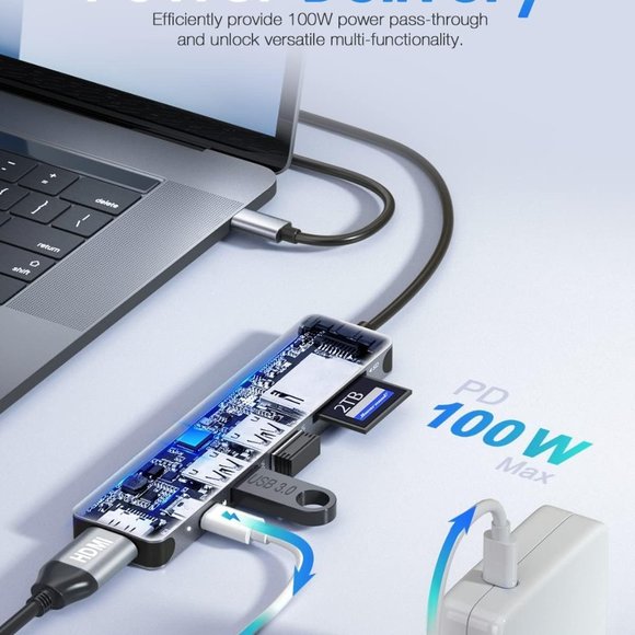 Hiearcool | Computers, Laptops & Parts | Usb C Hub Usb C Multiport Adapter For Macbook Pro 7 In ...